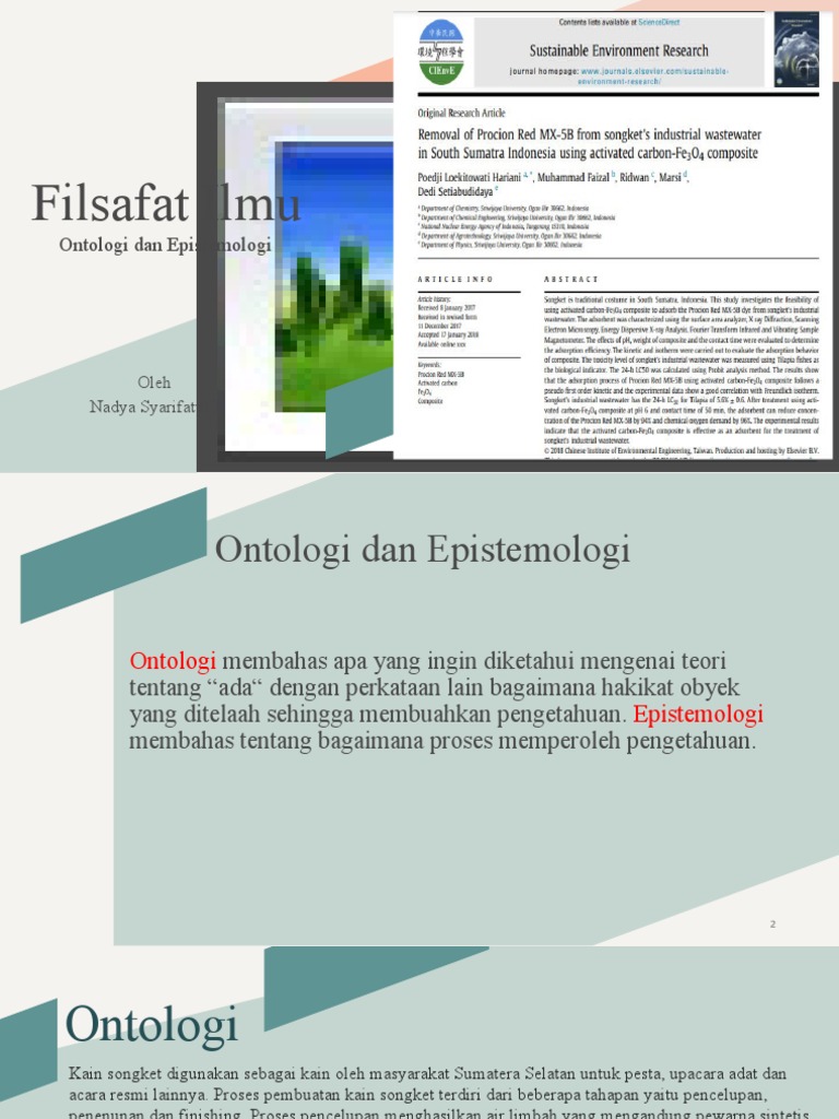 PPT-Filsafat Ilmu Ontologi Dan Epistemologi | PDF