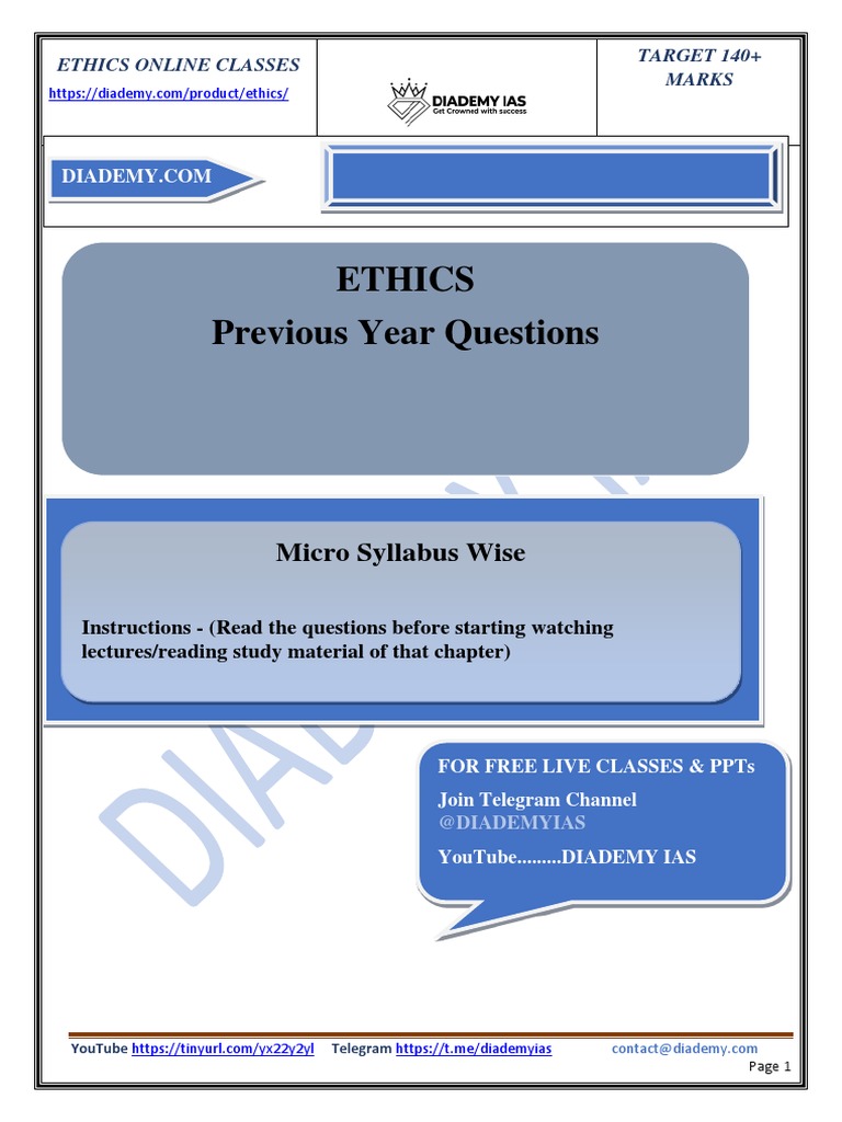 GS 4 PYQs As Per Micro Syllabus FINAL | PDF | Attitude (Psychology) | Governance