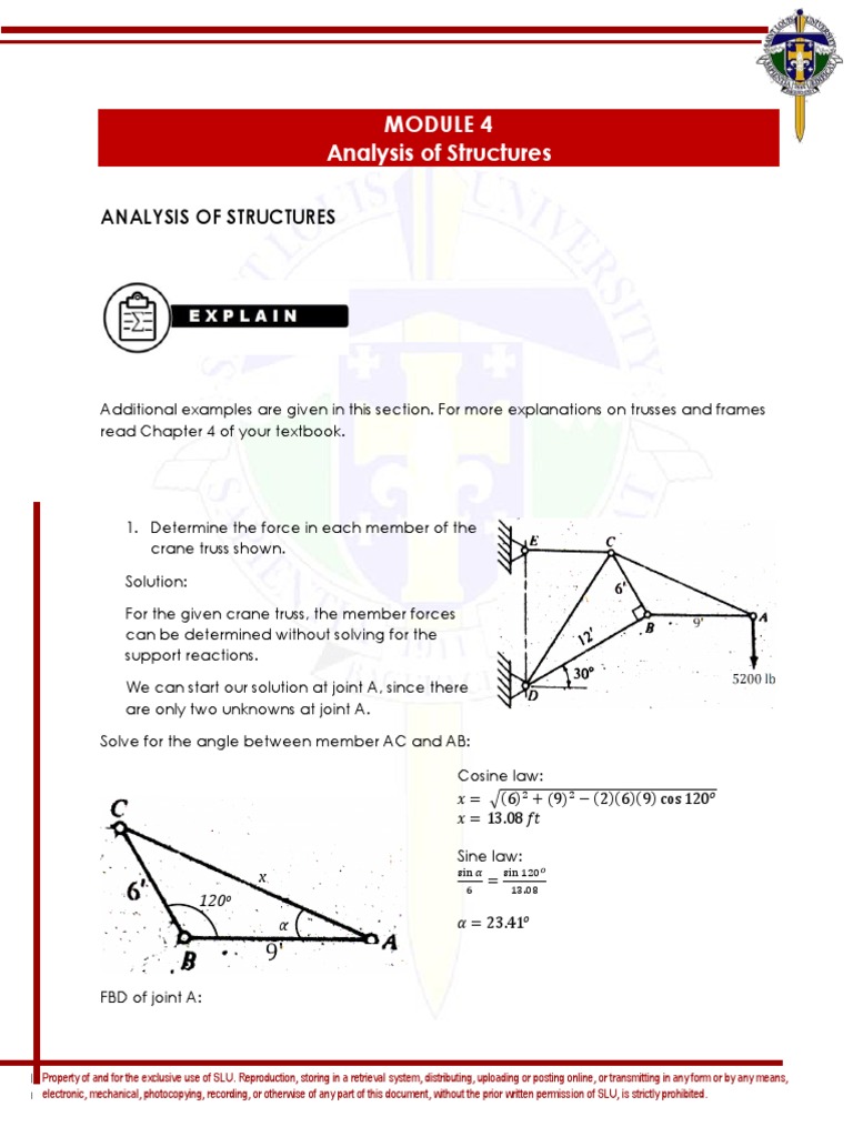Analysis of Structures | PDF | Sine | Trigonometric Functions