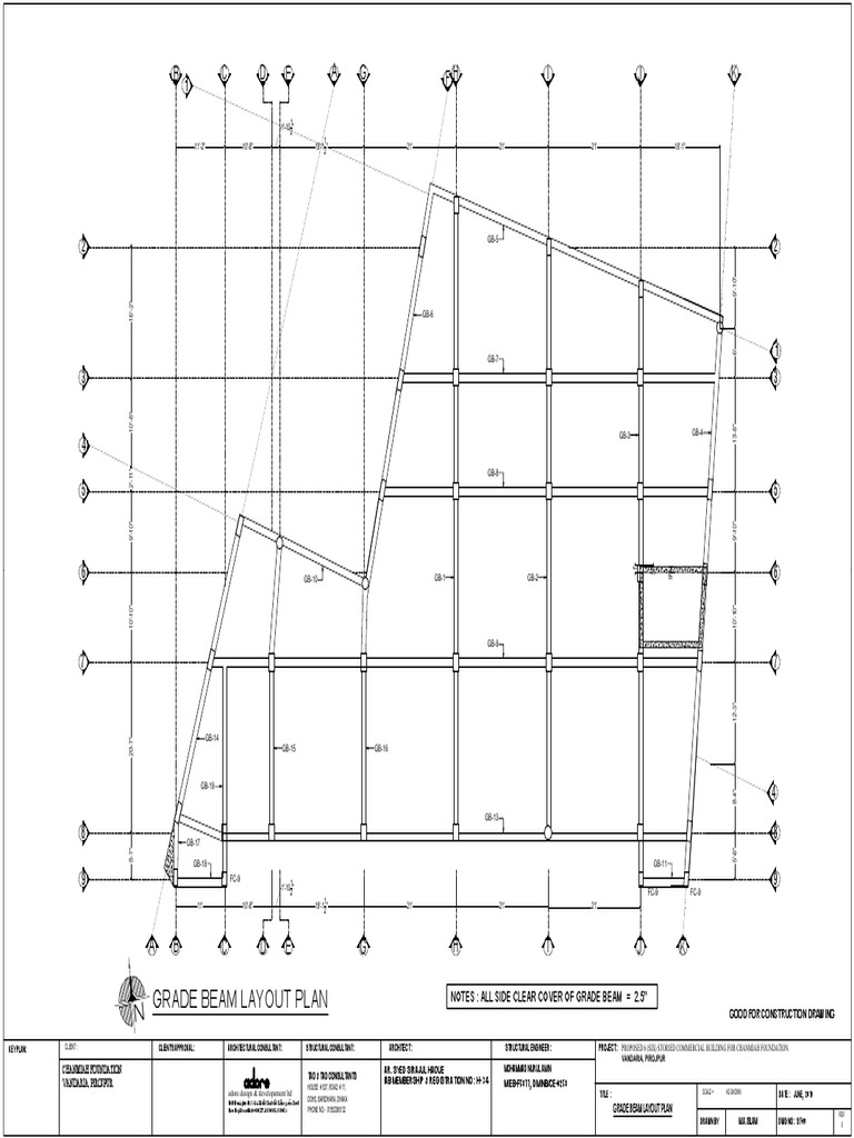 1 GRADE BEAM LAYOUT PLAN & REINF. DETAILS-Model | PDF | Design | Business