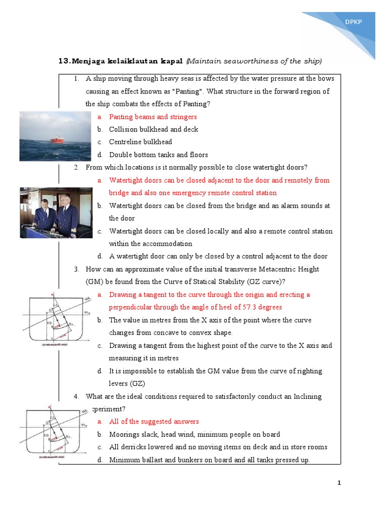 Materi 7 Maintain Seaworthiness of The Ship | PDF | Oil Tanker | Ships