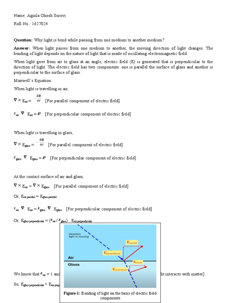 Question: Why Light Is Bend While Passing From One Medium To Another ...