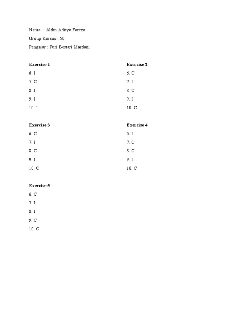 TOEFL Assignment 1-2 (Pertemuan 1) - Aldin Aditya Fareza | PDF | Teaching Methods & Materials ...