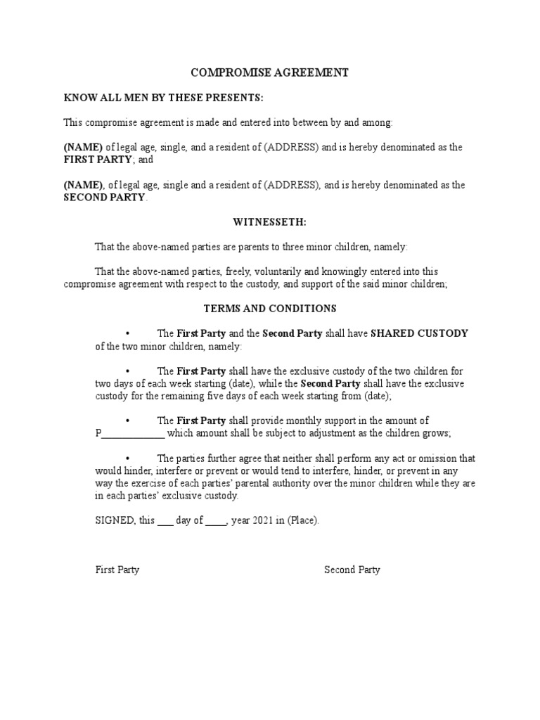 Sample Compromise Agreement | PDF