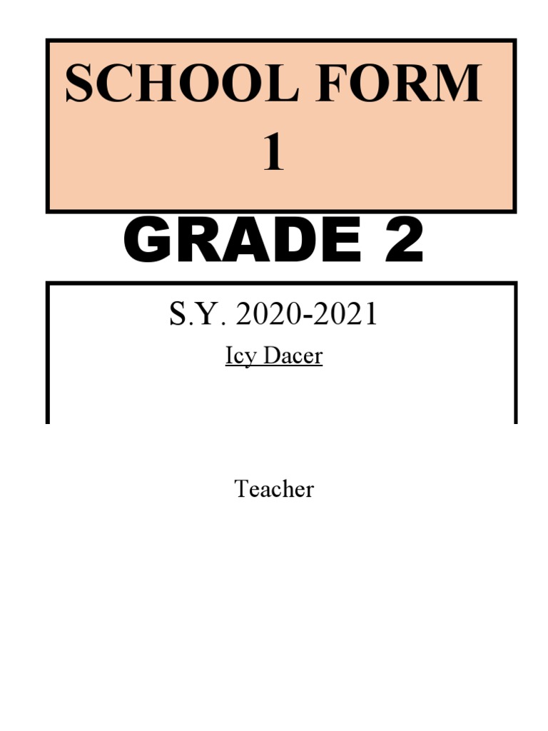 School Form 1: Grade 2 | PDF