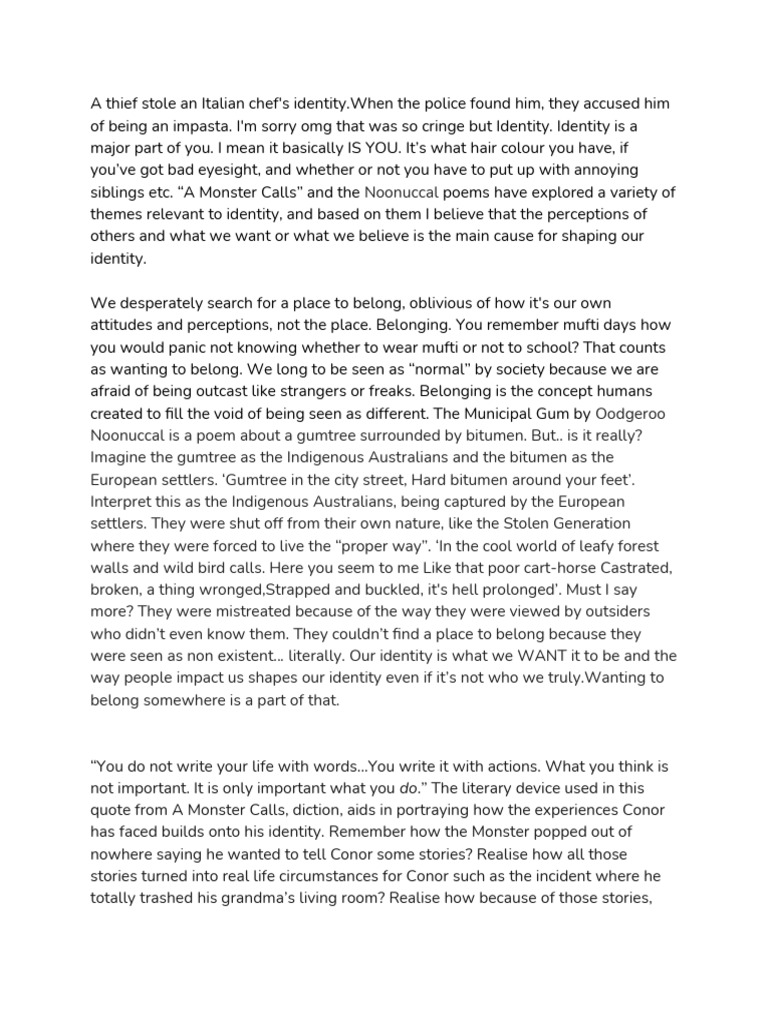 English Identity Speech | PDF | Poetry | General Fiction