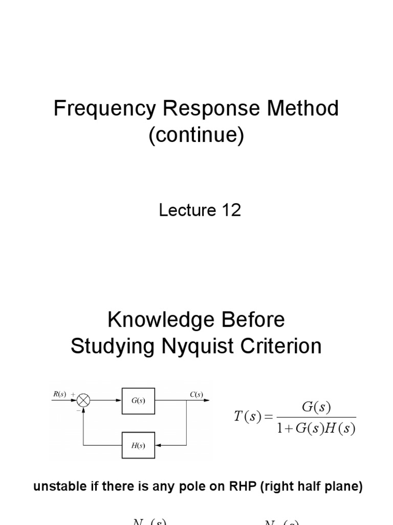 Frequency Response Method (Continue) | PDF | Systems Theory | Signal ...