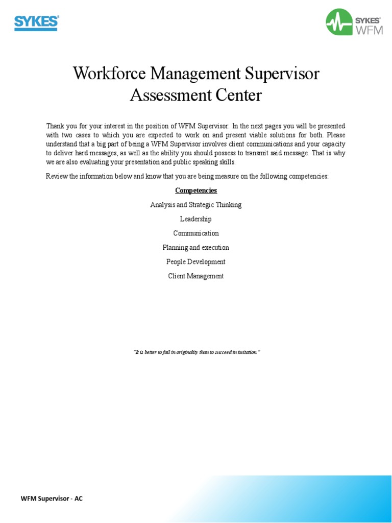 WFM Supervisor Assessment Scenarios | PDF | Human Nature ...