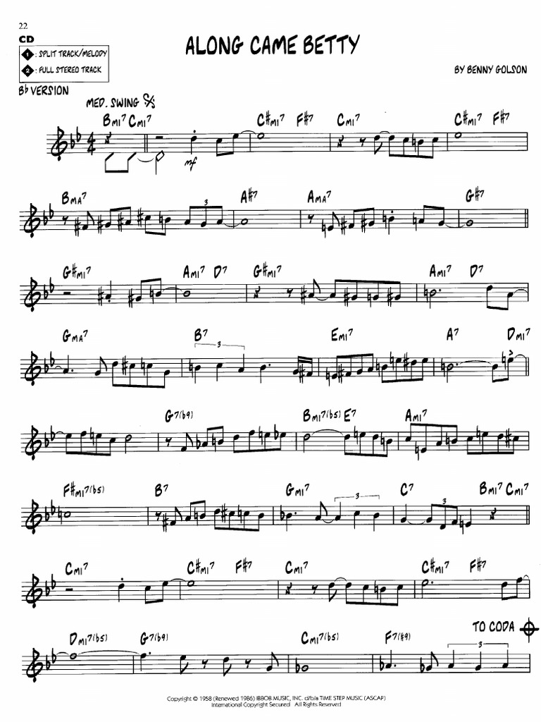 Along Came Betty (BB, Eb) | PDF