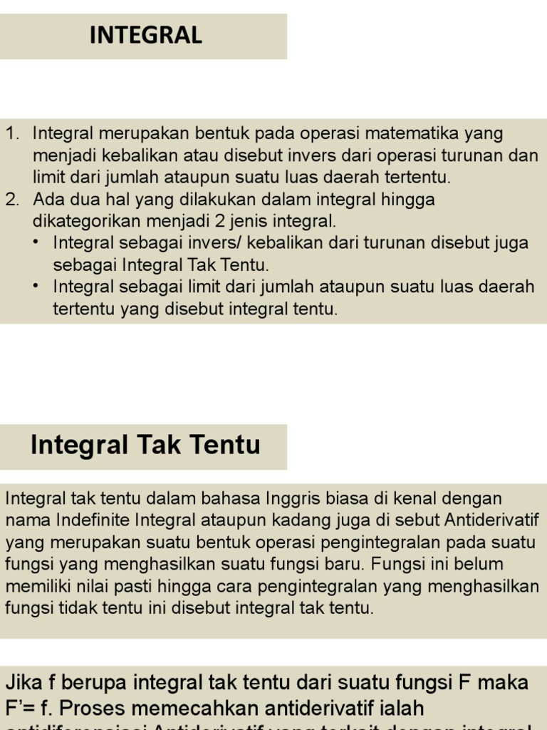 Integral: Konsep dan Contoh Soal | PDF