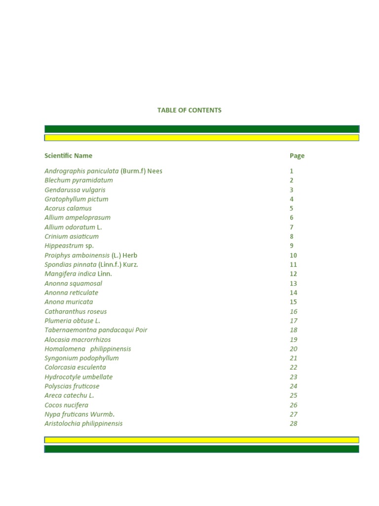 Table of Contents | PDF | Edible Plants | Plants