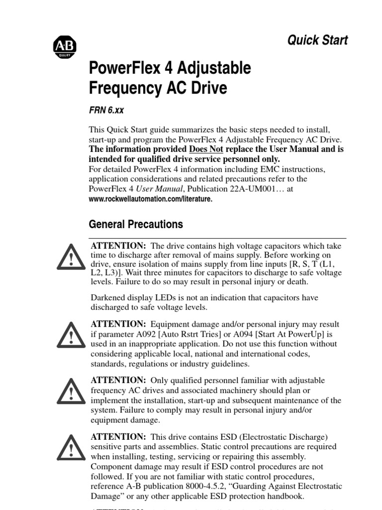 Power Flex4 Quick Start | PDF | Business