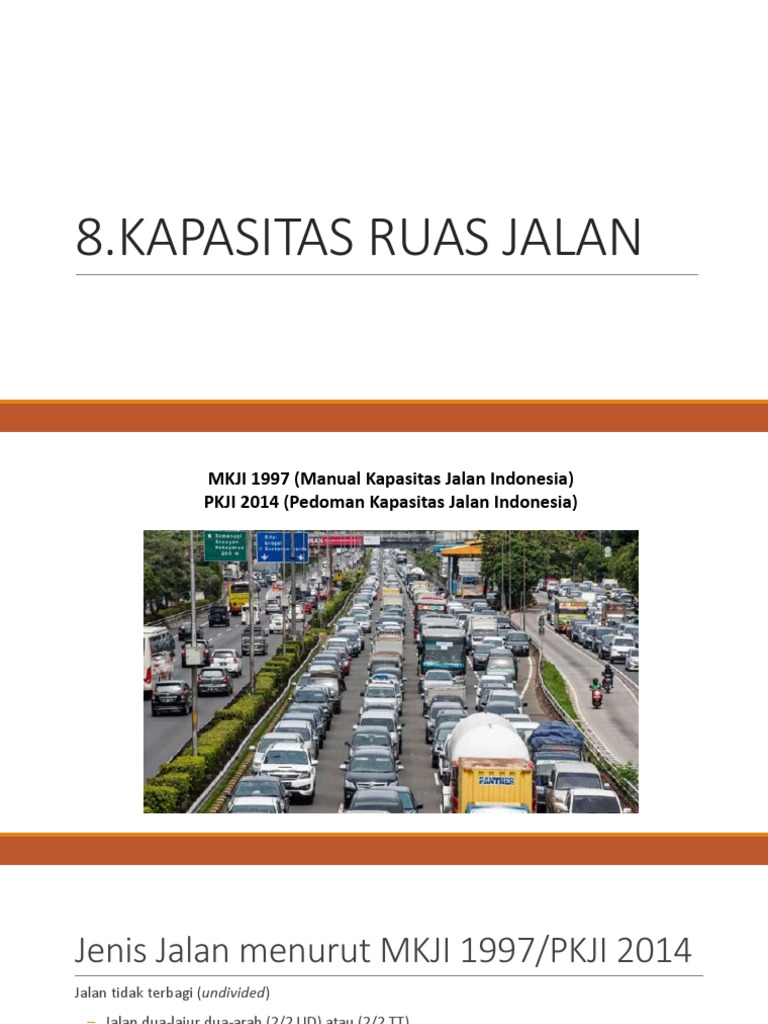 8.kapasitas Ruas Jalan | PDF