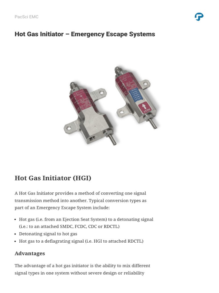 Hot Gas Initiator in Aerospace Systems | PDF | Mechanical Engineering ...