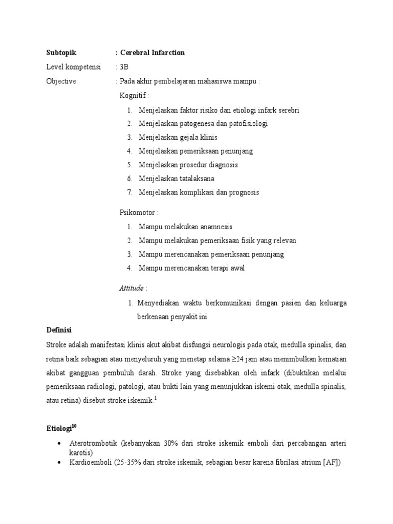 Modul Stroke Iskemik Fix Ok | PDF | Kesehatan Holistik | Sains & Matematika