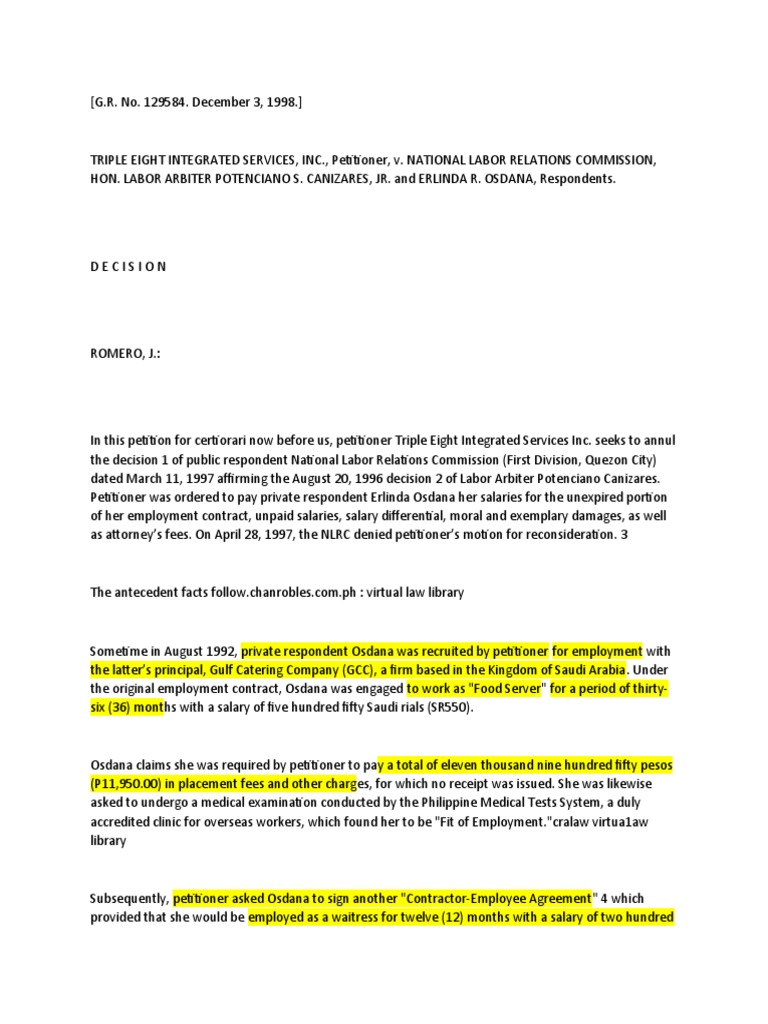 Analysis of Labor Dispute Involving Illegal Dismissal, Breach of ...