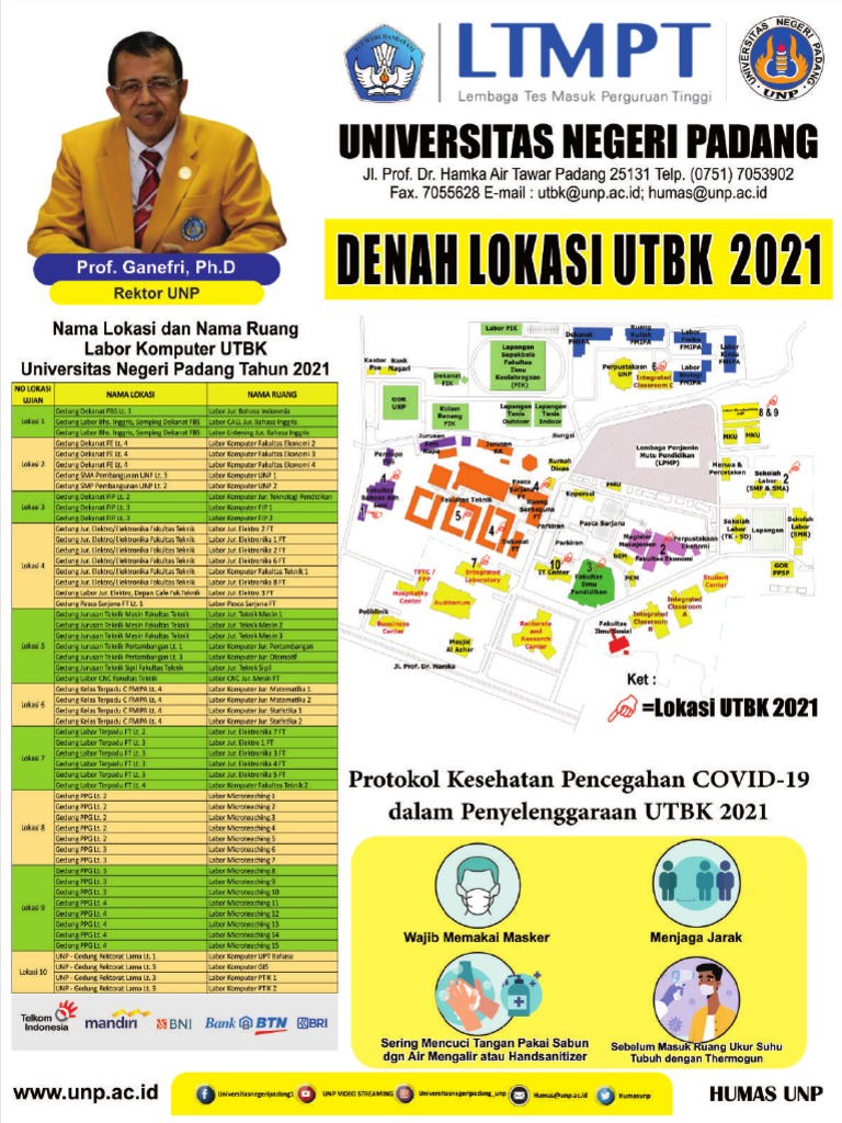 Denah Lokasi UTBK UNP 2021 | PDF