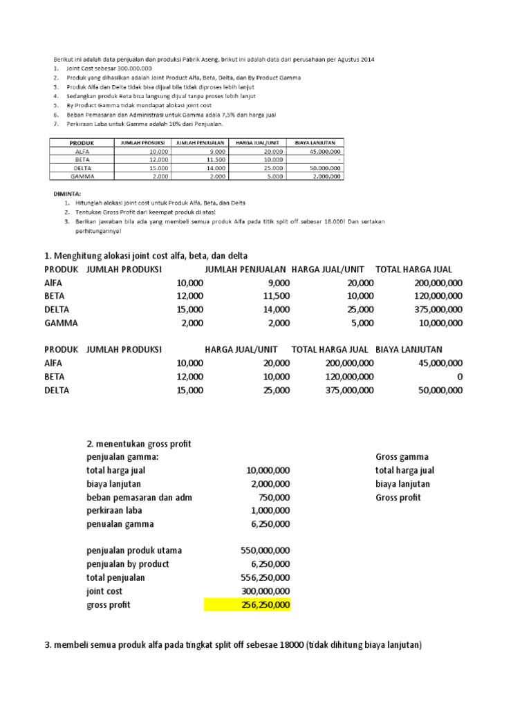 Soal Cost JC, FOH Dept, ABC | PDF