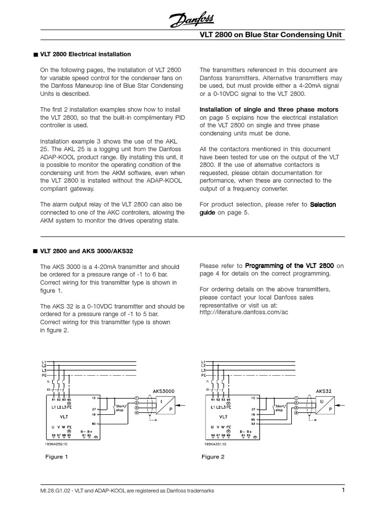 VLT 2800 On Blue Star Condensing Unit: VLT 2800 and AKS 3000/AKS32 | PDF | Parameter (Computer ...