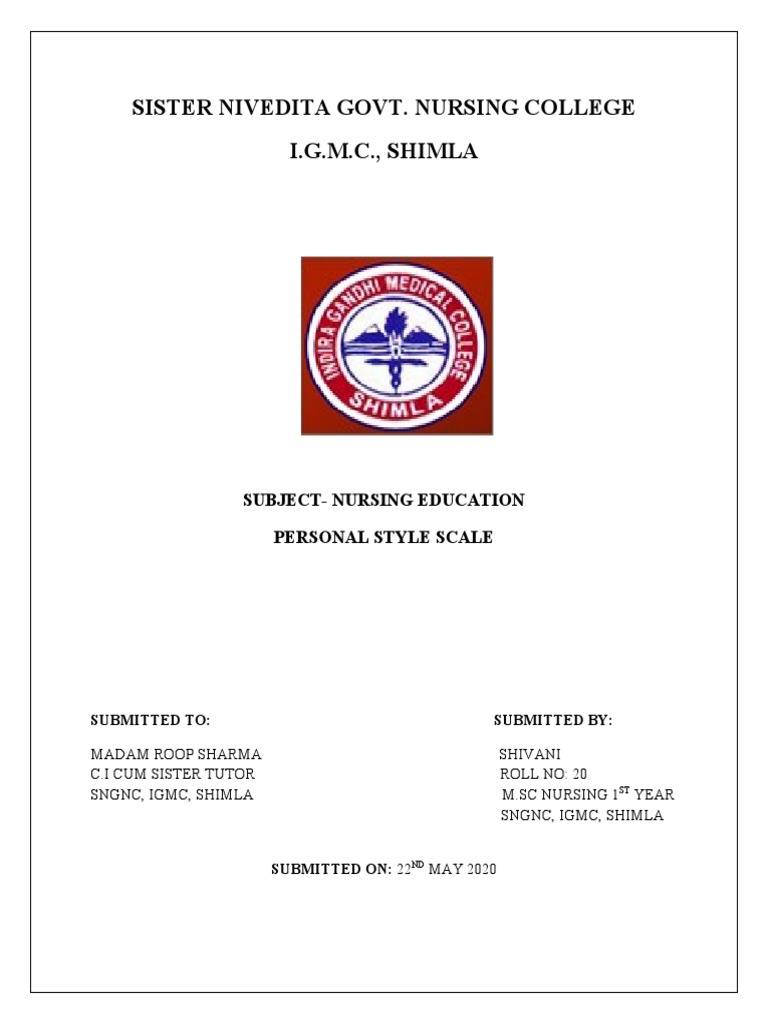 Personal Style Scale | PDF | Leadership | Psychology