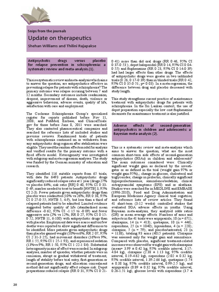 Update On Therapeutics: Shehan Williams and Thilini Rajapakse | PDF ...