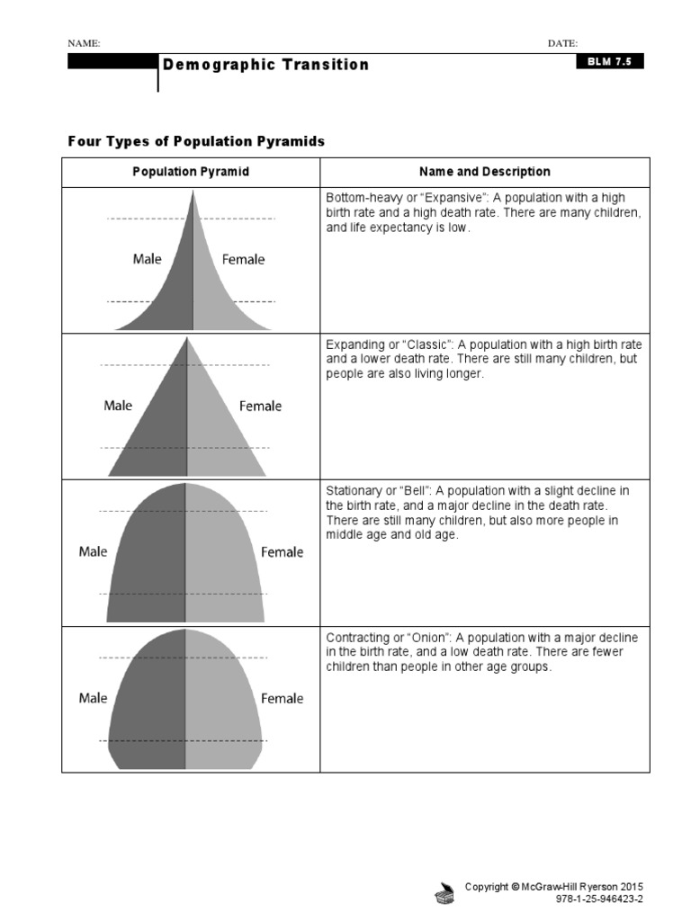 Demographic Transition: Four Types of Population Pyramids | PDF ...