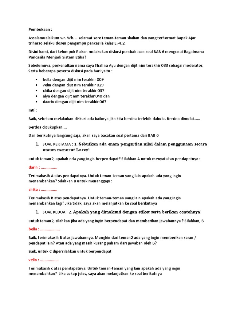 Pancasila - Script Moderator | PDF