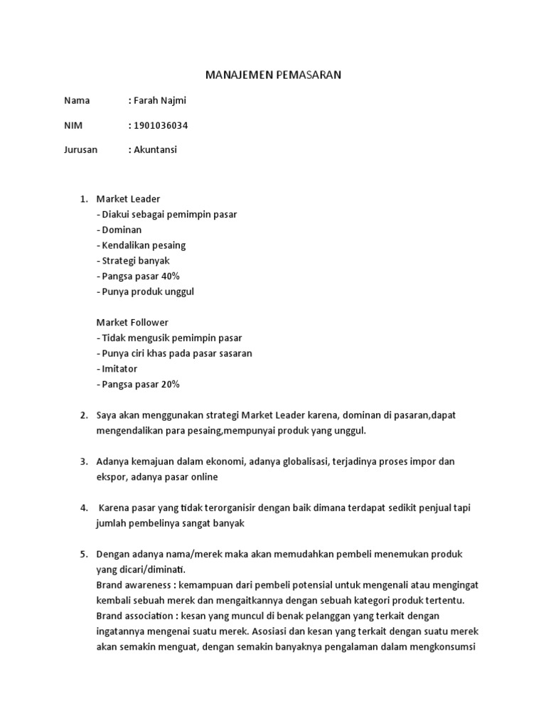 UAS Manajemen Pemasaran | PDF