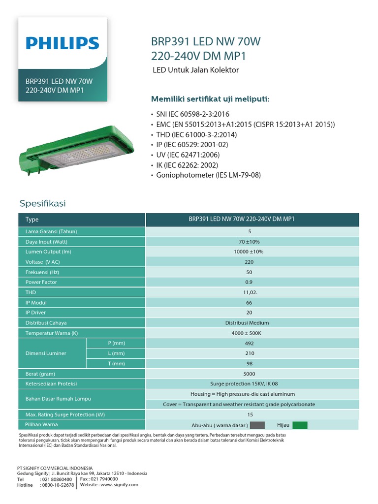 Leaflet Brp391 Led NW 70w 220-240v DM Mp1 | PDF
