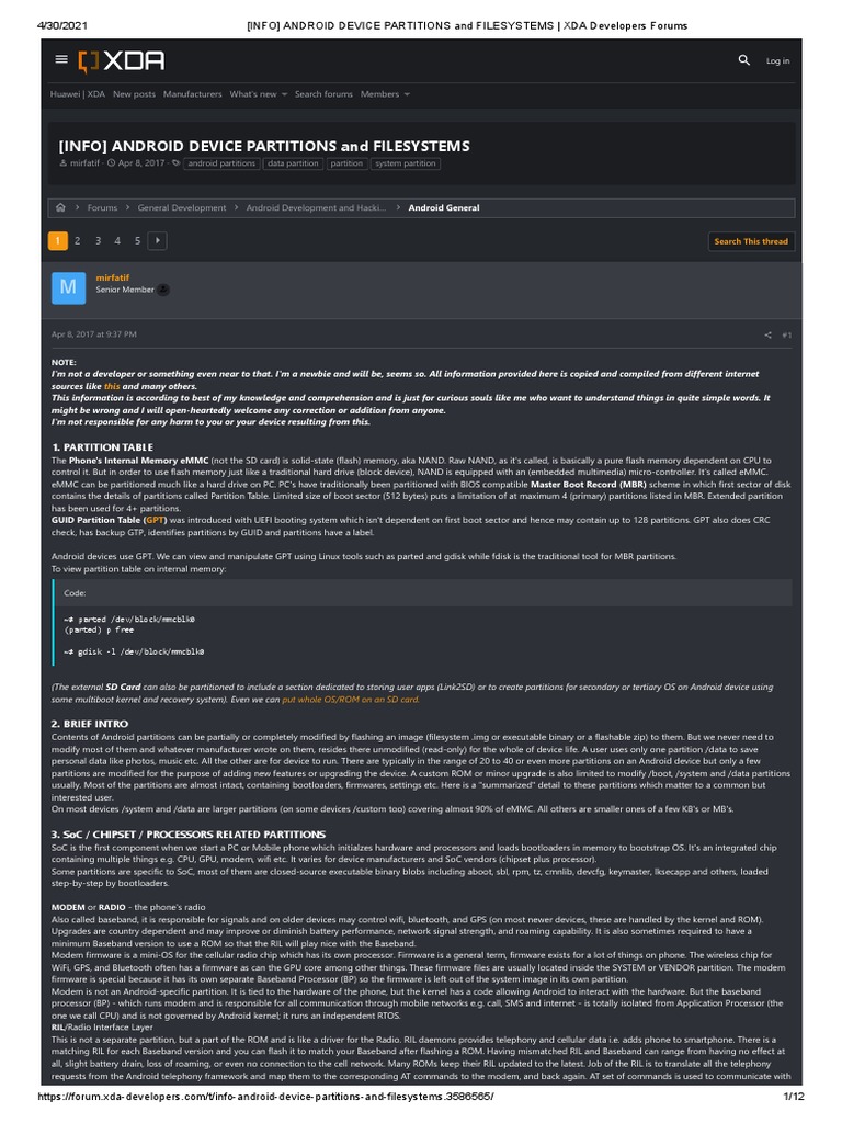 (INFO) ANDROID DEVICE PARTITIONS and FILESYSTEMS - XDA Developers Forums | PDF | Android ...