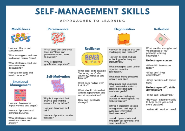 Self-Management Skills: Approaches To Learning | PDF | Psychological ...