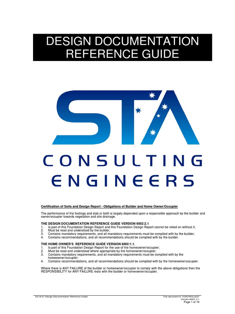 4 Design Documentation Reference Guidev5 | PDF | Clay | Soil