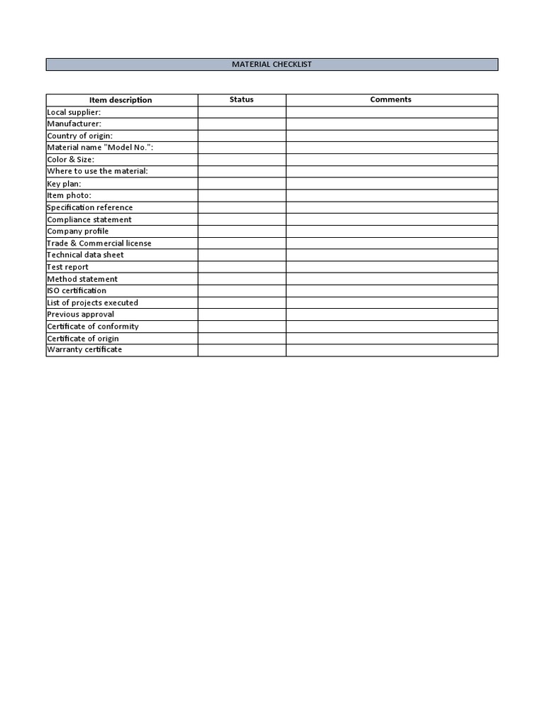 Standard Checklist | PDF