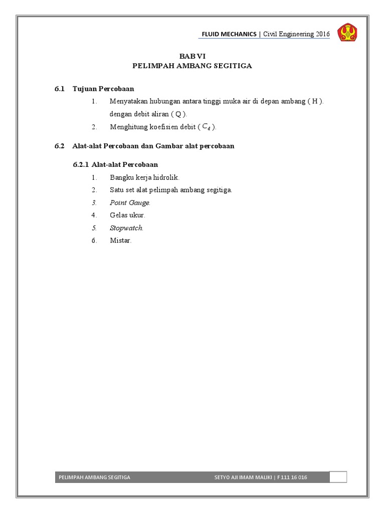 Bab 6 Pelimpah Segitiga (Fix) | PDF