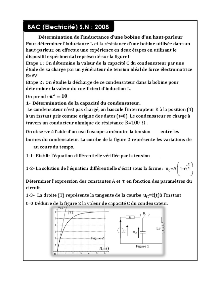 Révisons Électricité (Partie 1 Sujets Bac) | PDF | Condensateur | Résistance (électricité)