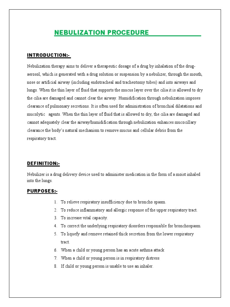 Nebulization PR | PDF | Respiratory Tract | Pulmonology