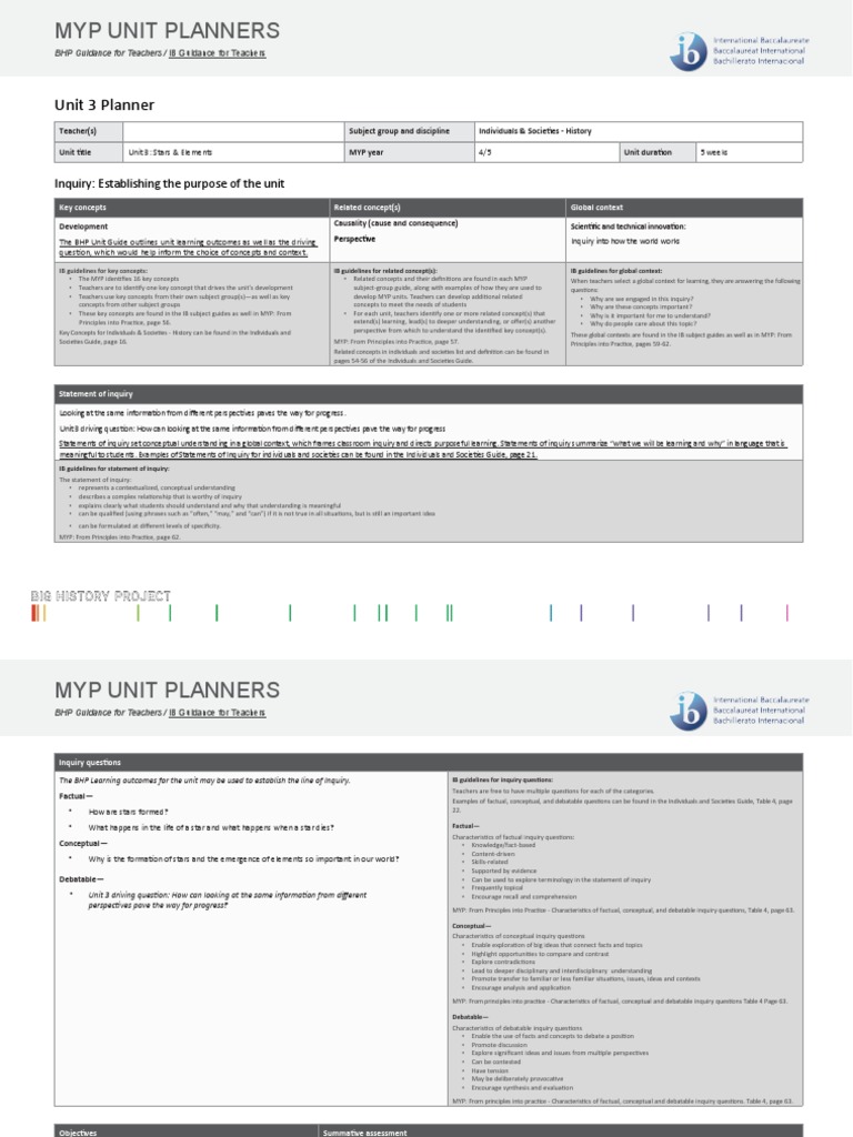 Myp Unit 3 Planner | PDF | Educational Assessment | Inquiry