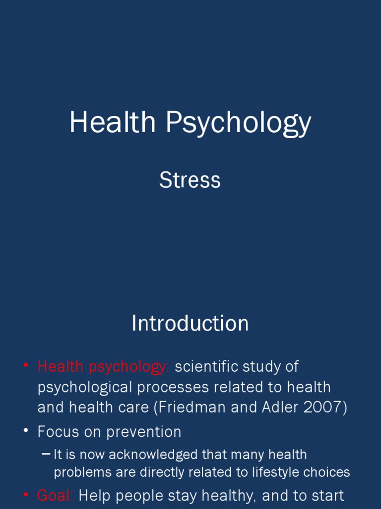 Health Psychology: Stress | PDF | Stress (Biology) | Social Support
