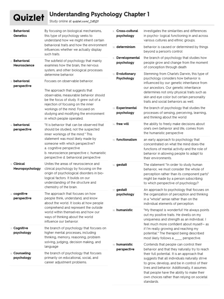 Understanding Psychology Chapter 1 | PDF | Psychology | Thought