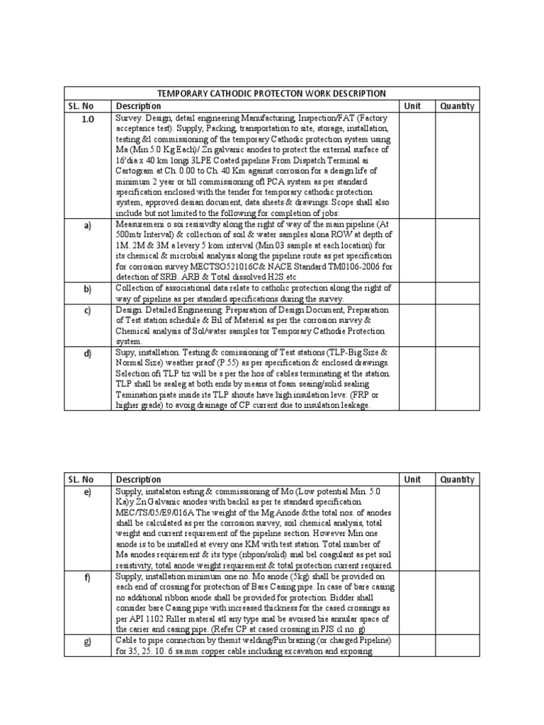 Temporary Cathodic Protection System Design for 16 | PDF | Materials ...