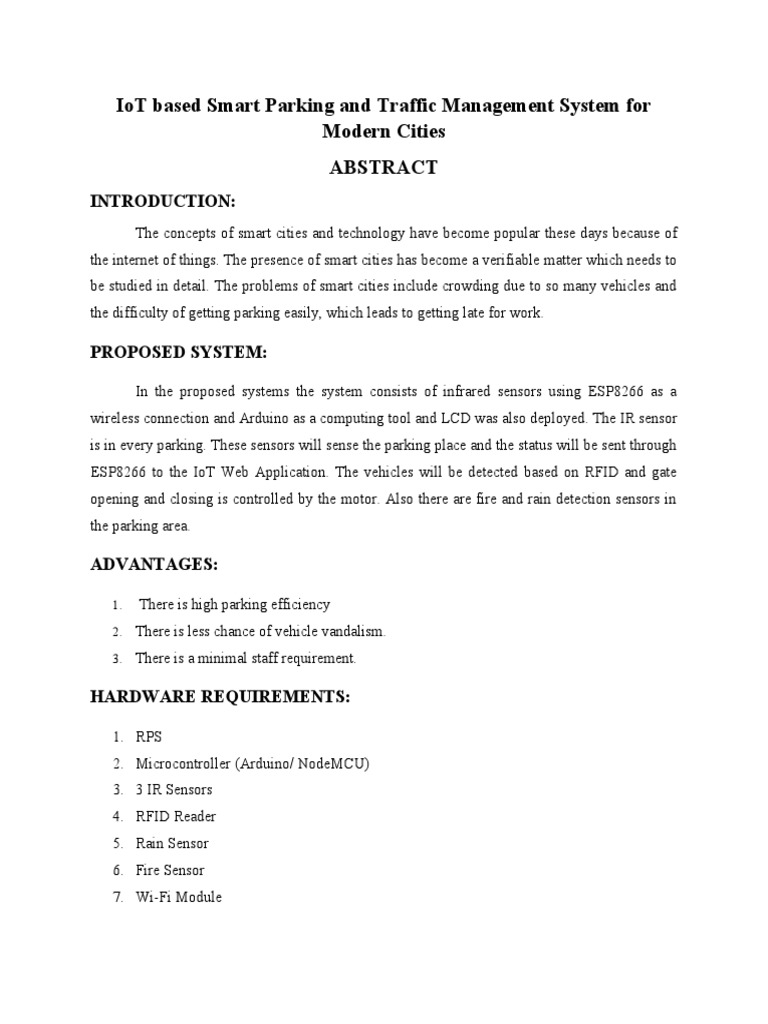 19 IoT Based Smart Parking and Traffic Management System For Modern ...