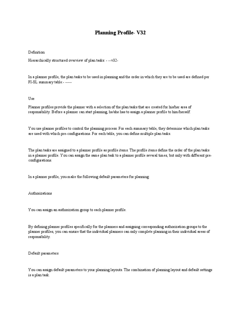 PS. Planning Profile.D2.V32 | PDF | Computers
