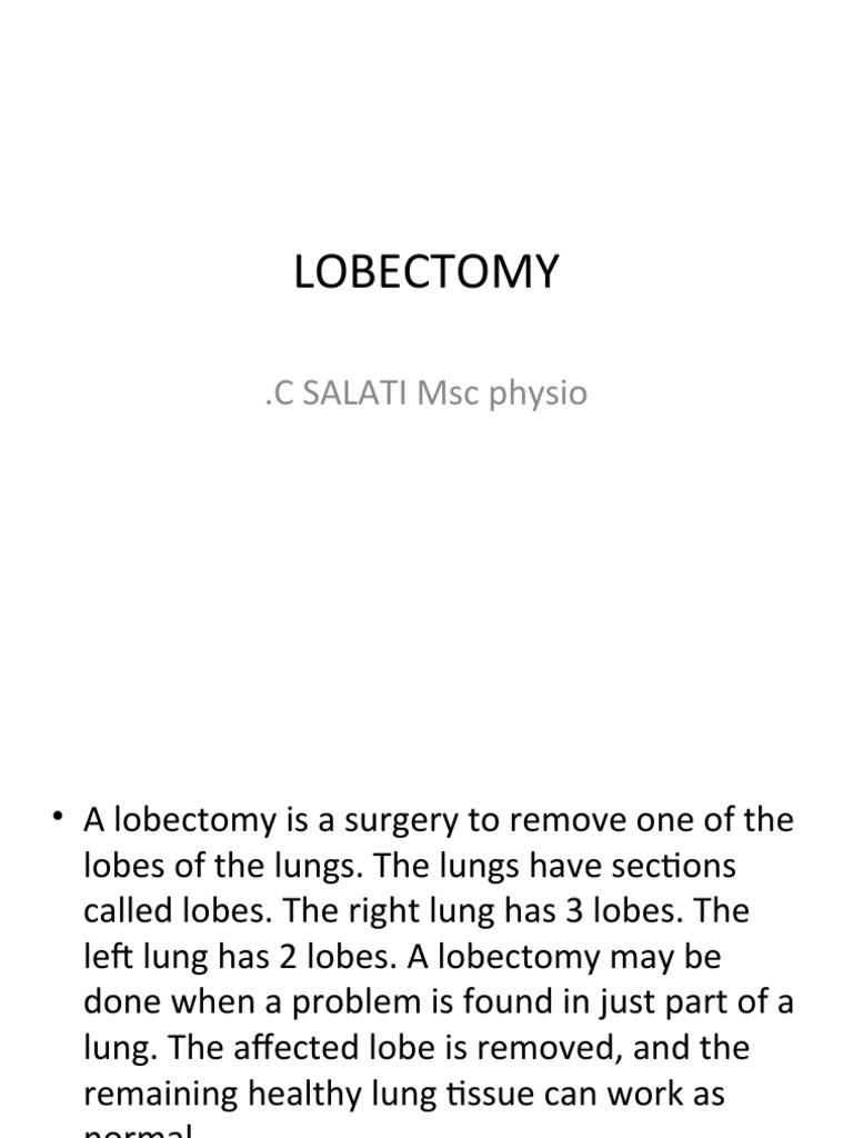 Overview of Lobectomy Surgery | PDF | Thorax | Cardiothoracic Surgery