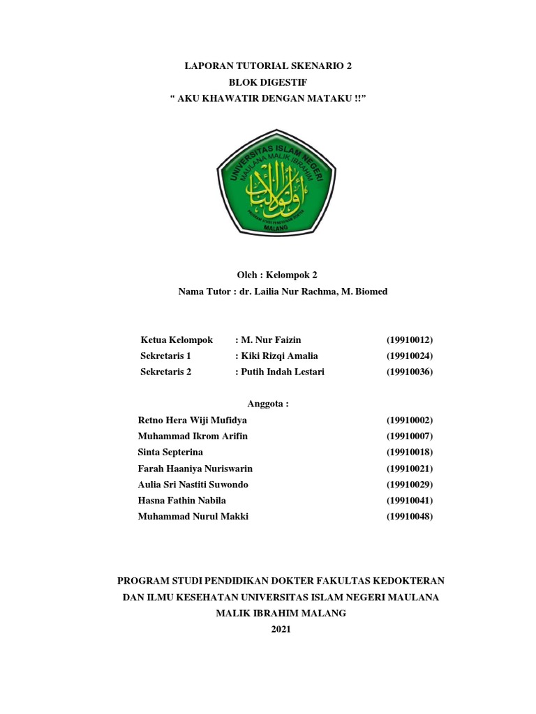 Laporan Skenario 2 Blok Digest | PDF | Pengembangan Diri | Sains & Matematika