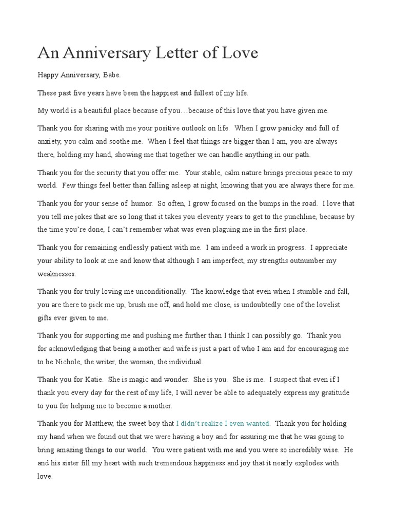 An Anniversary Letter of Love: I Didn't Realize I Even Wanted | PDF