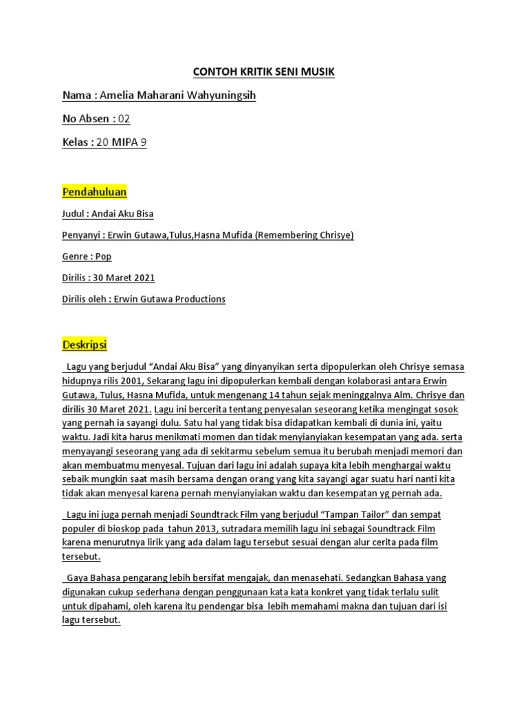 Praktek Kritik Musik | PDF