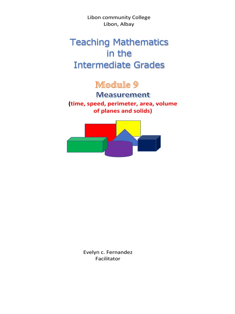 Teaching Measurement in Math Grades | PDF | Area | Speed