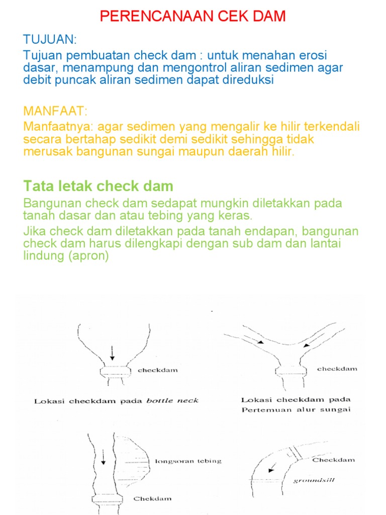 Perencanaan dan Desain Cek Dam | PDF