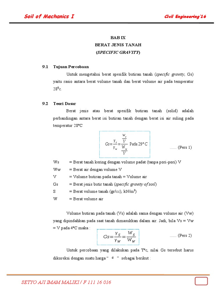 Berat Jenis Tanah | PDF