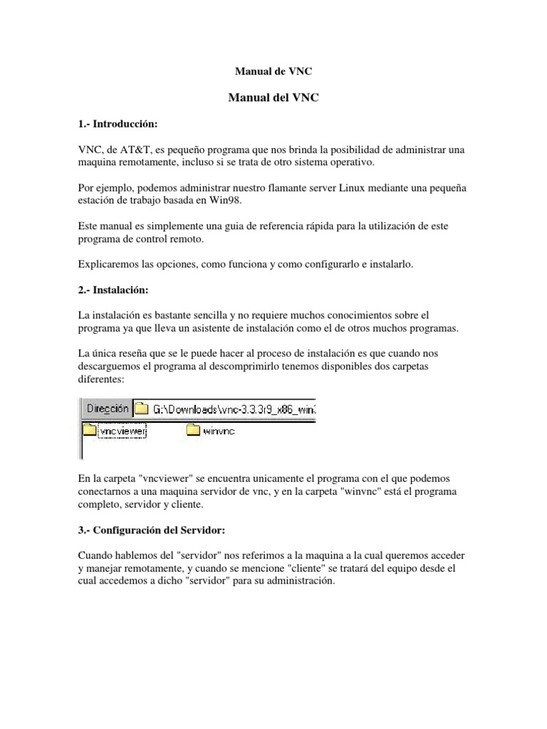Manual VNC | PDF | Programa de computadora | Programación